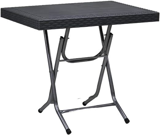 Complex Plastic Rectangular Foldable Table With Steel Legs All-Weather ...